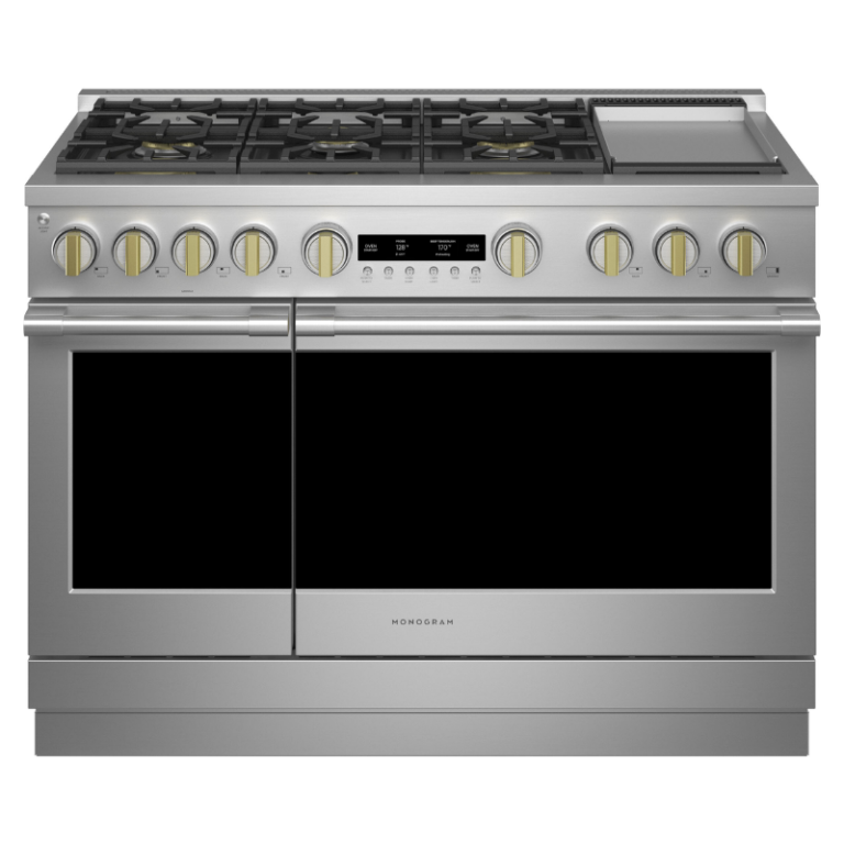 Dual fuel professional range with 6 Burners and Griddle Monogram ...