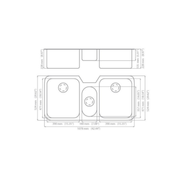 Tarja submontar triple eclipse - 598 - Stainless steel sink - Puerto Vallarta Tio Sam - El Tío ...