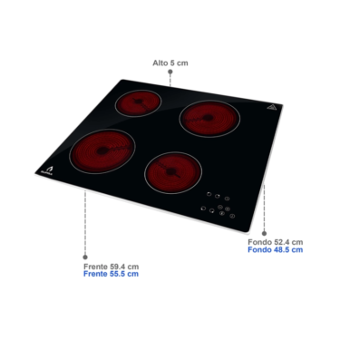 Parrilla de vitroceramica 4 quemadores Supra - VITRO4 - El Tio Sam ...