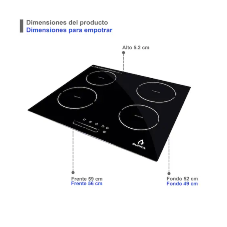 Parrilla de induccion 4 quemadores color negro Supra - 4Q-IN - electric ...