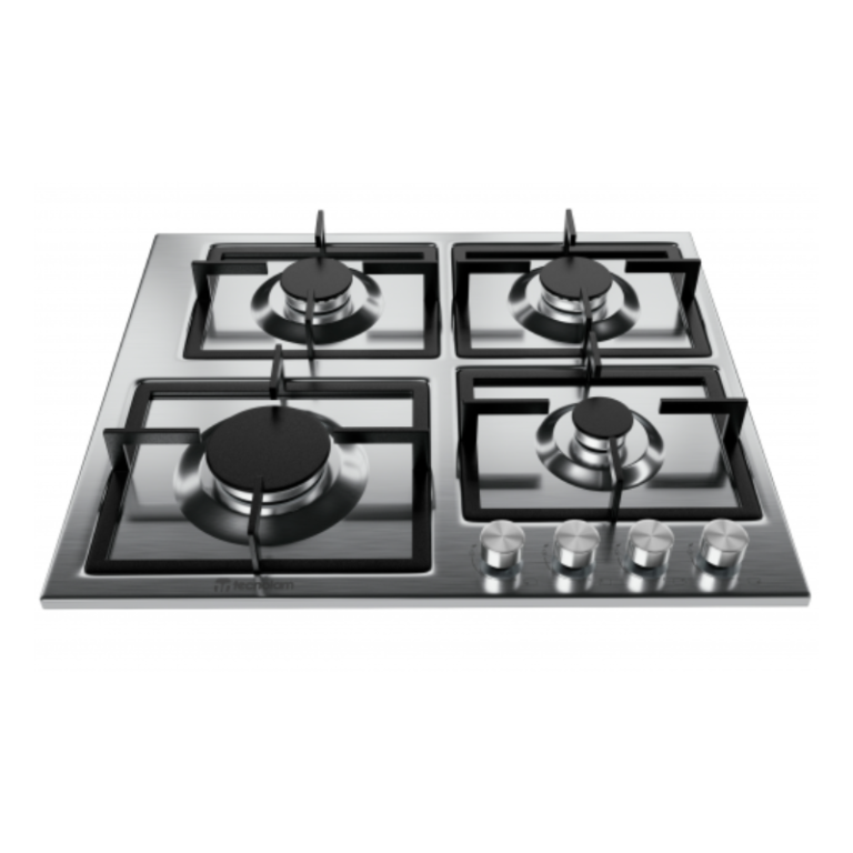 Parrilla de gas 4 quemadores 60 cm Tecnolam - VETRO60.NE - Cooktop - El ...