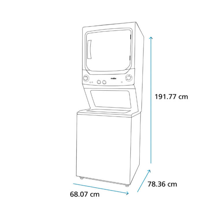 Centro de lavado electrico carga frontal 24 kg MABE - MCL2440ESBB0 - El ...