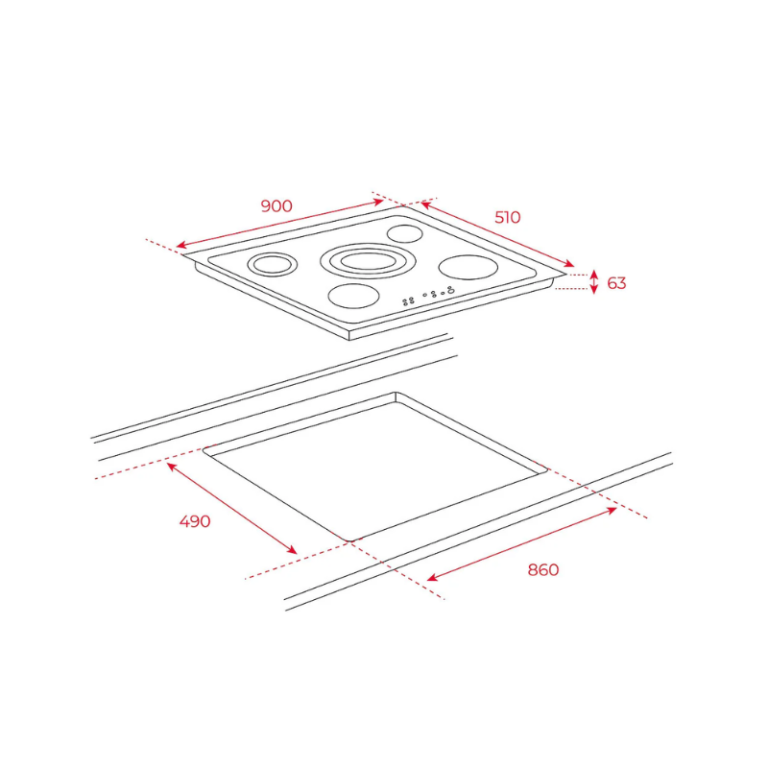 Parrilla electrica vitroceramica 5 Quemadores 220 V Teka - TZ 951 - El ...